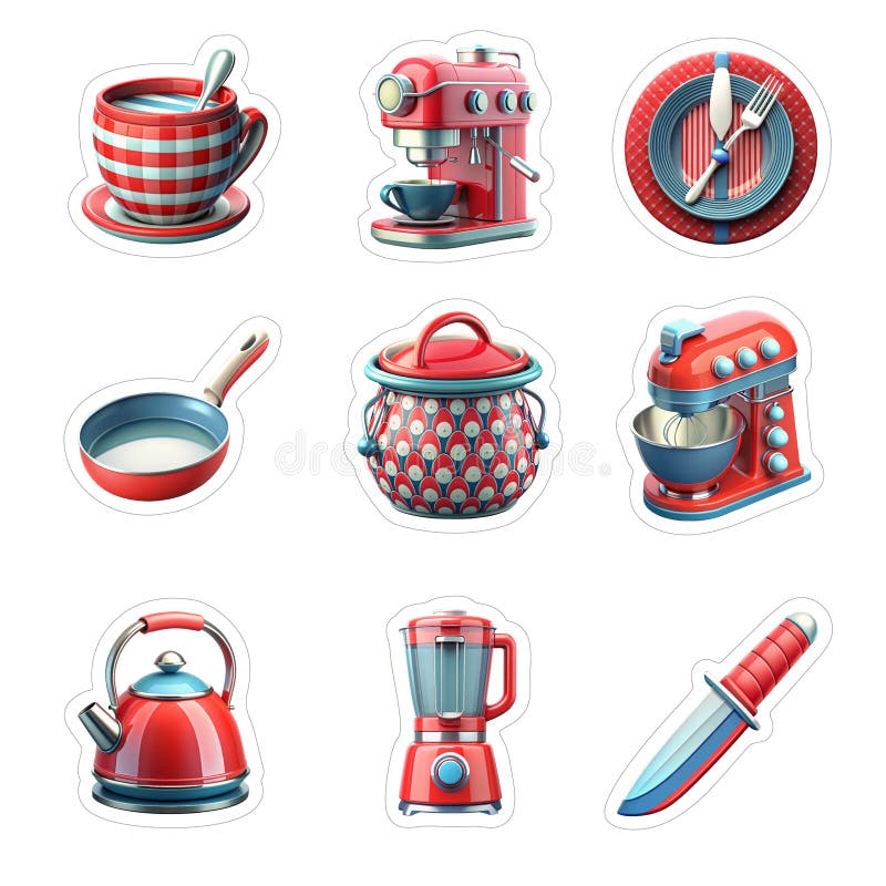 Kitchen Essentials Cooking Utensil Icon Collection Stock Vector ...