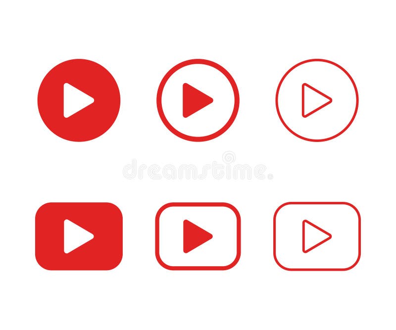 Play Button Icon Set. Collection of Media Player Icons Stock Vector ...