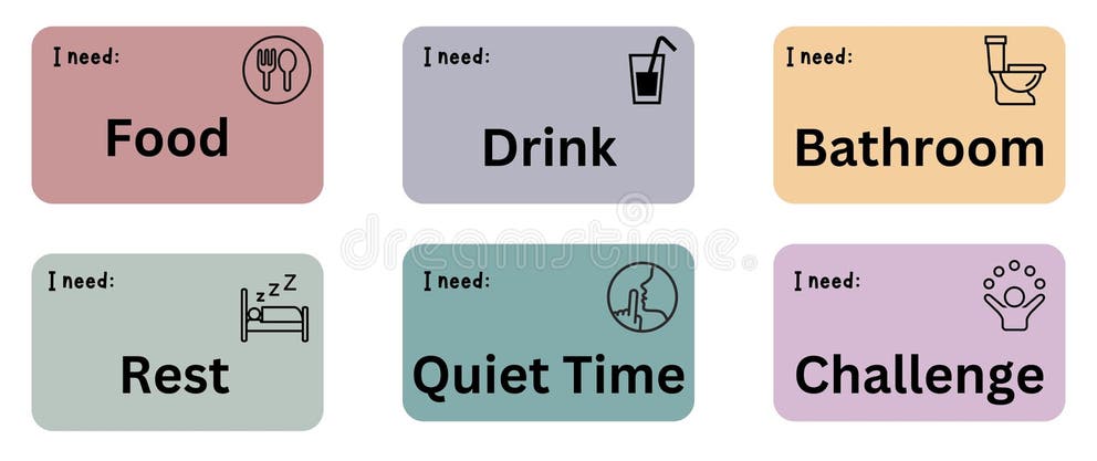 Communication Aid Cards for Children with Autism - Basic Needs - Pastel ...