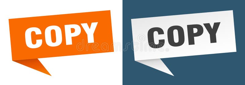 Copy Banner. Copy Speech Bubble Label Set Stock Vector - Illustration ...