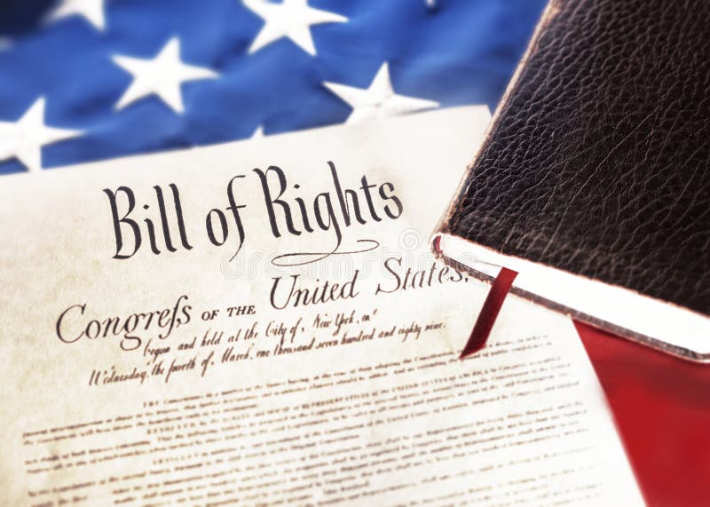 Bill of Rights with Bible stock image. Image of july - 283187295