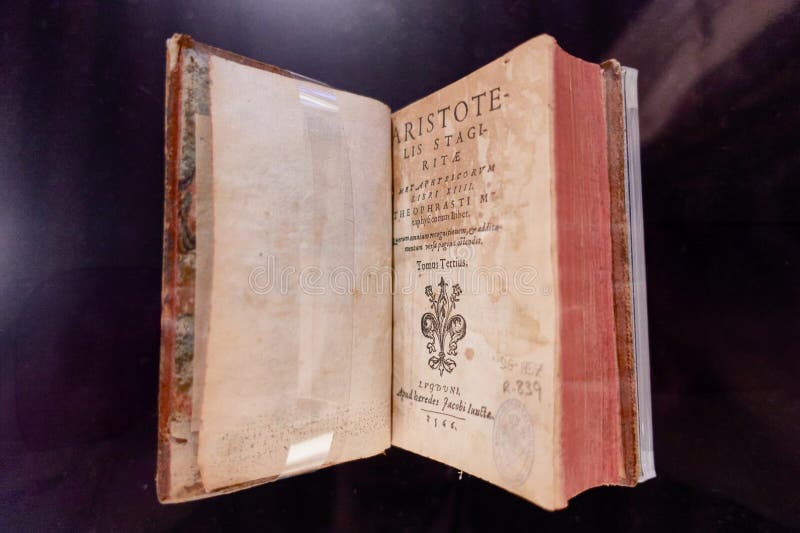 Copy of a Book by Aristotle from 1566 Editorial Photo - Image of ...