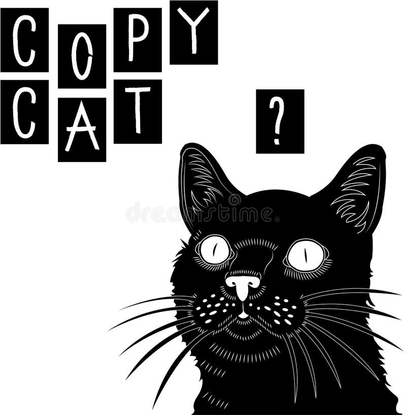 Copy Cat stock vector. Illustration of symbol, black - 24493118