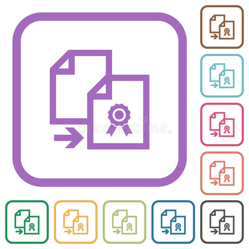 Copy Certificate Simple Icons Stock Vector - Illustration of certified ...