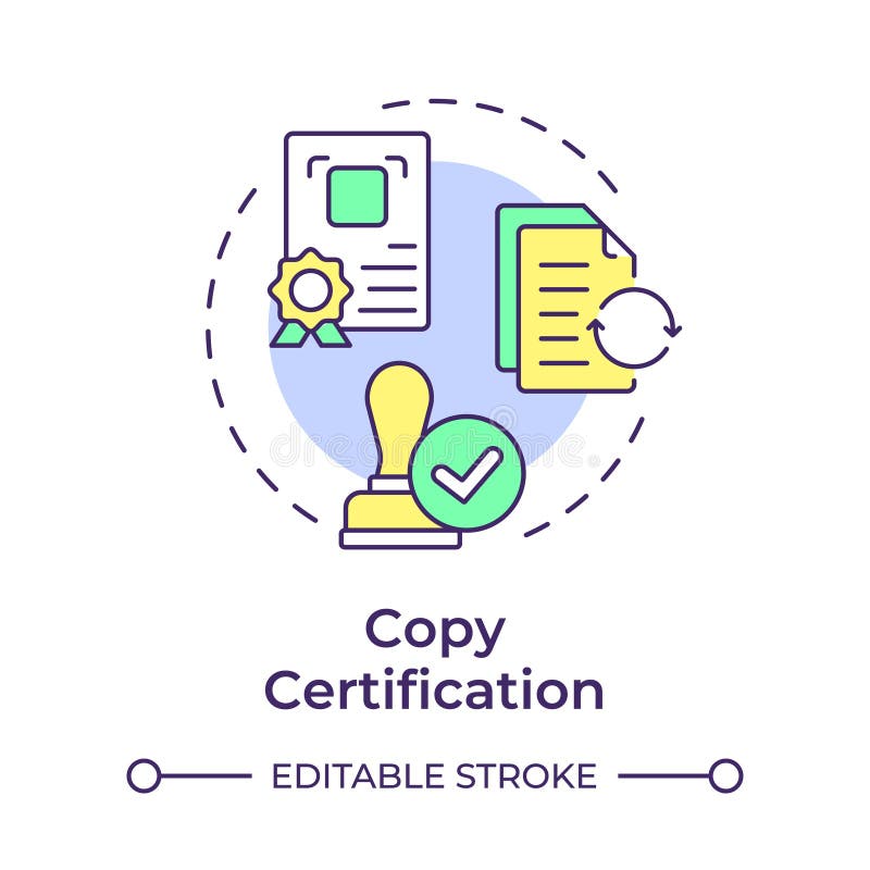 Copy Certification Multi Color Concept Icon Stock Illustration ...