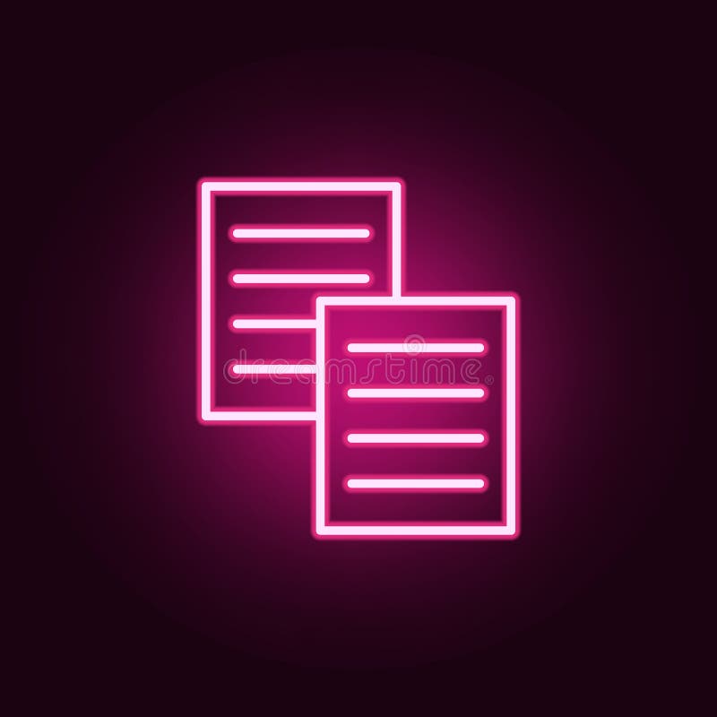 Copy Character Icon. Elements of Web in Neon Style Icons Stock ...