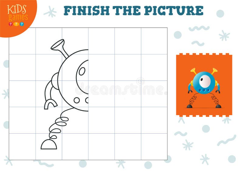 Copy and Complete the Picture Vector Blank Game, Illustration Stock ...