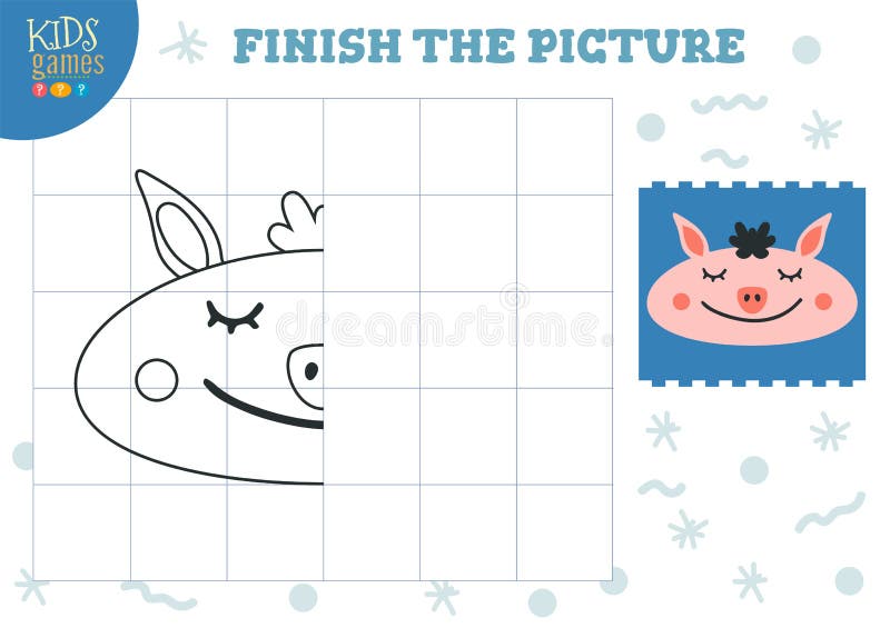 Copy and Complete the Picture Vector Blank Game, Illustration. Stock ...