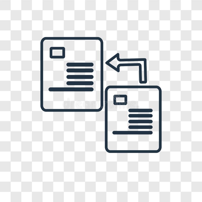 Copy Concept Vector Linear Icon Isolated on Transparent Background ...