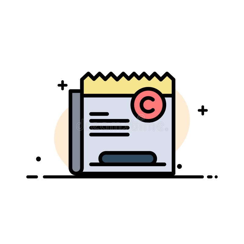 Copy, Copyright, Restriction, Right, File Business Flat Line Filled ...