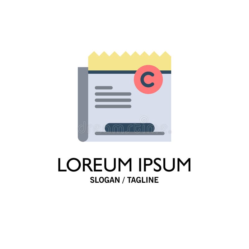 Copy, Copyright, Restriction, Right, File Business Logo Template. Flat ...