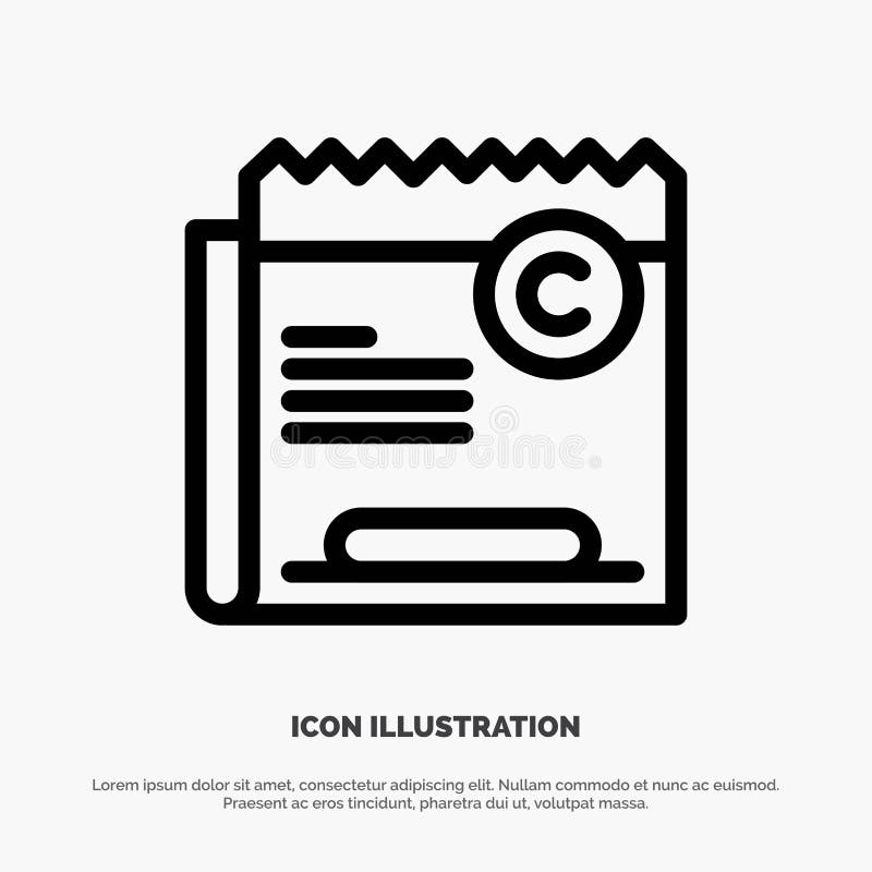 Copy, Copyright, Restriction, Right, File Line Icon Vector Stock Vector ...