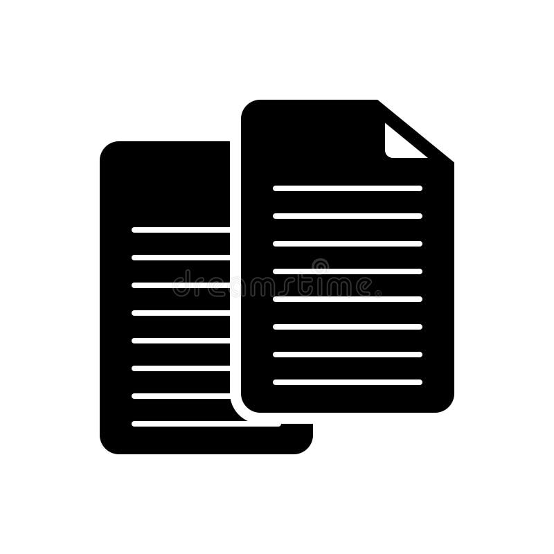 Black Solid Icon for Copy, Document and File Stock Illustration ...