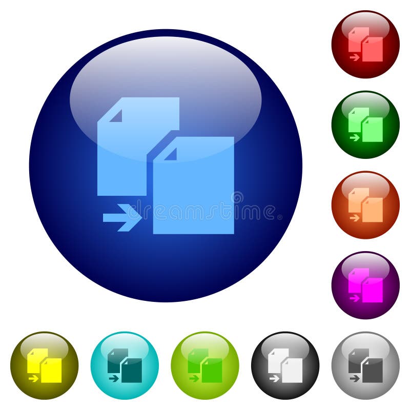 Copy Document Solid Color Glass Buttons Stock Vector - Illustration of ...