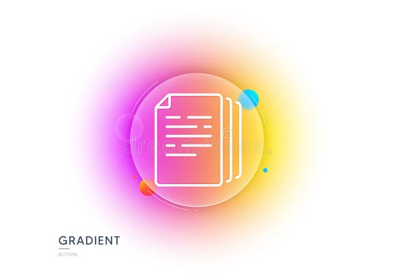 Copy Documents Line Icon. Doc File Duplicates Sign. Gradient Blur ...