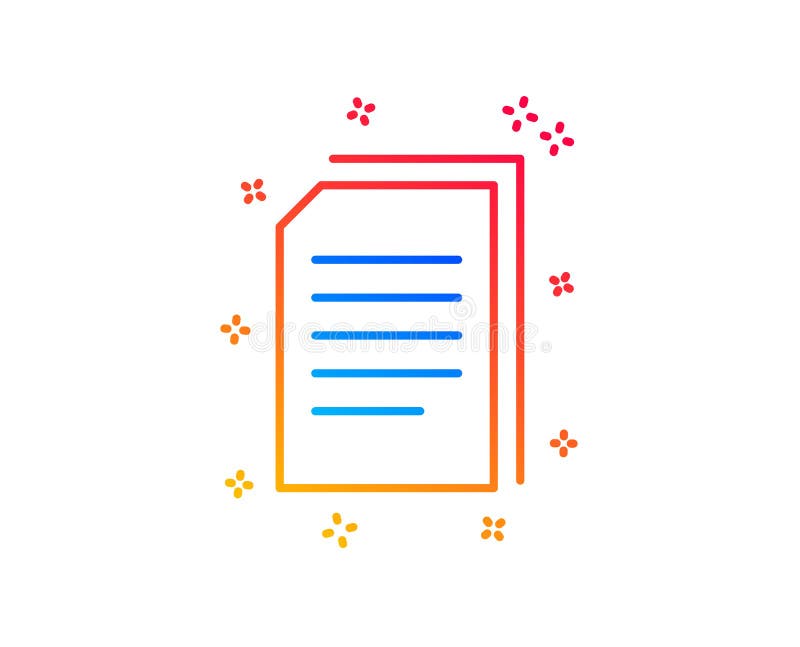 Copy Documents Line Icon. File Sign. Vector Stock Vector - Illustration ...