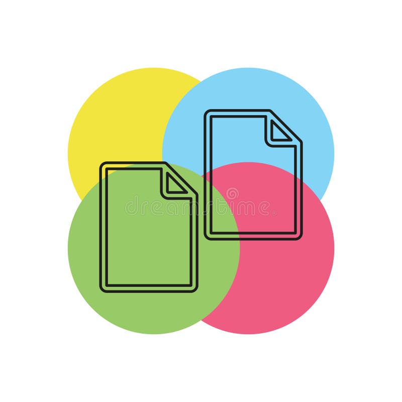 Copy or Duplicate Document Icon Stock Illustration - Illustration of ...