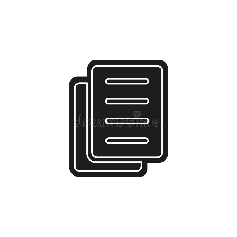 Copy File Icon, Document Icon Stock Illustration - Illustration of sign ...