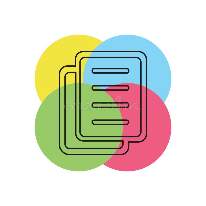 Copy File Icon, Document Icon Stock Vector - Illustration of thin ...