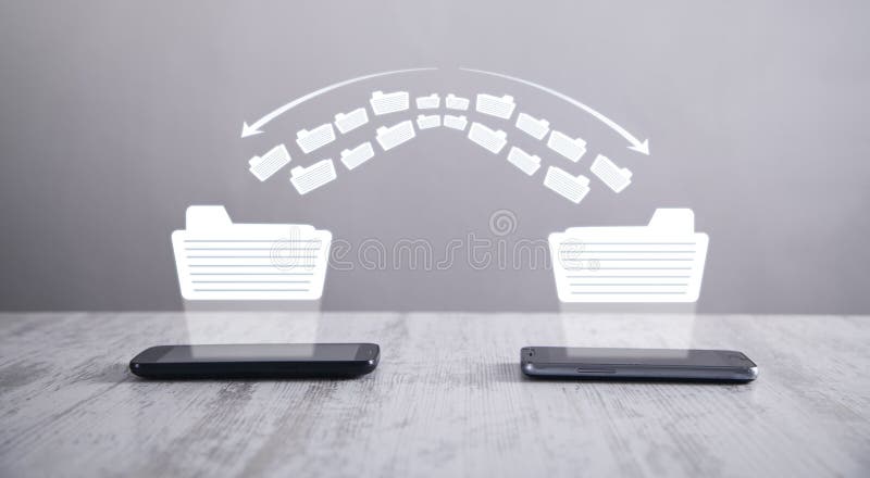 Copy Files, Data Exchange. Files Transfer Stock Image - Image of symbol ...