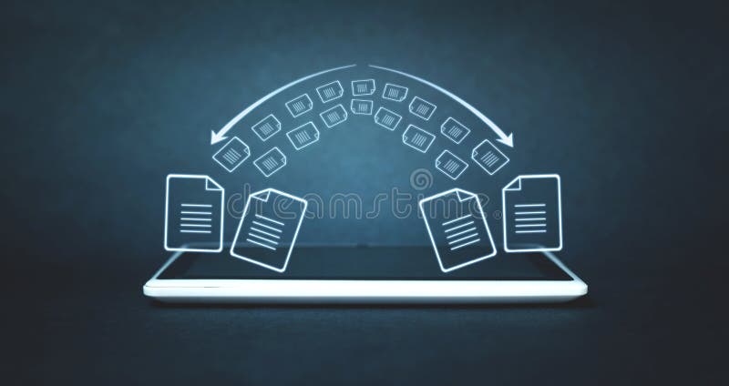 Copy Files, Data Exchange. Files Transfer Stock Image - Image of ...