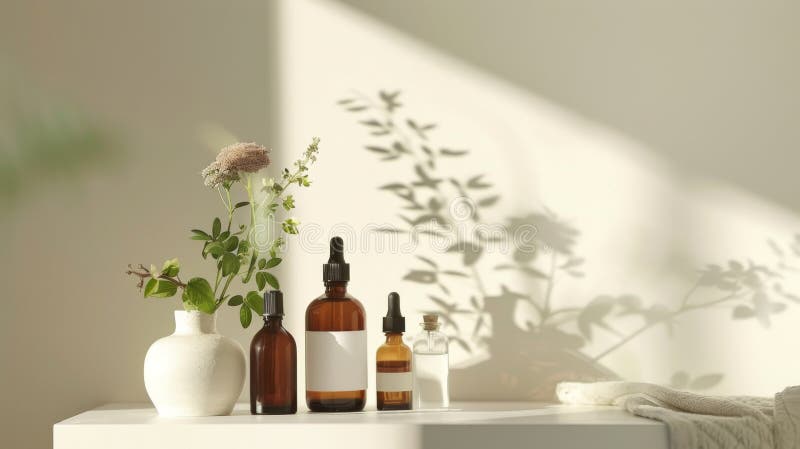 Copy-friendly Display of Health Essentials in Minimalist Setting Stock ...