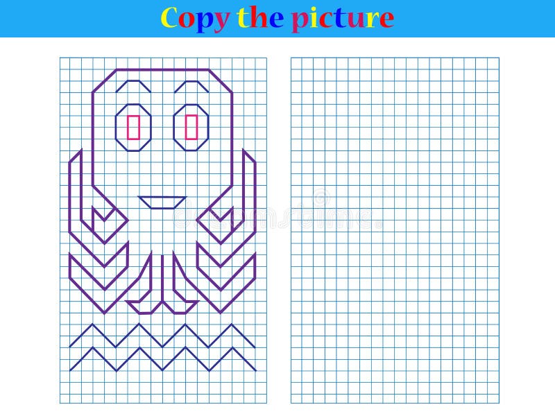 Copy the Graphic Picture Worksheet for Kids. Vector Illustration Stock ...