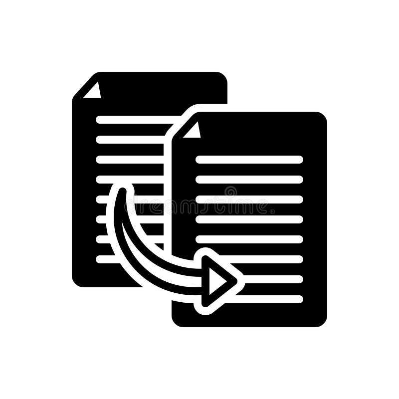 Black Solid Icon for Copy, Duplicate and Replicate Stock Vector ...