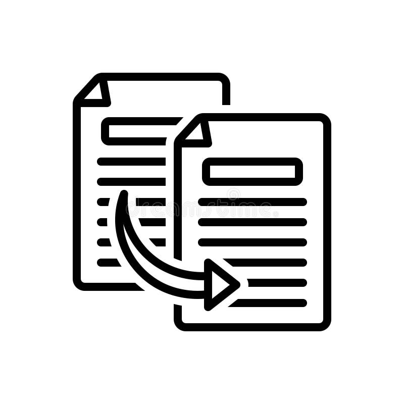 Black Line Icon for Copy, Duplicate and Replicate Stock Vector ...