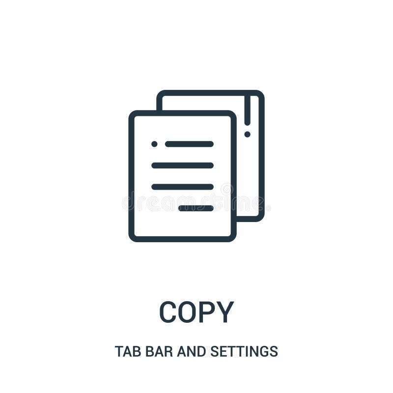 Copy Icon Vector From Tab Bar And Settings Collection Thin Line Copy Outline Icon Vector