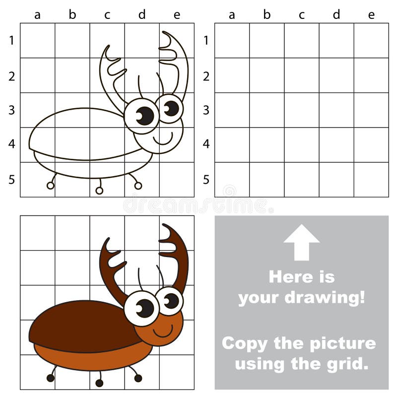 Copy the Image Using Grid. Coconut Stock Vector - Illustration of ...