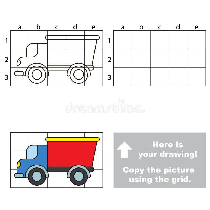 Copy the Image Using Grid. Lorry Stock Vector - Illustration of vector ...