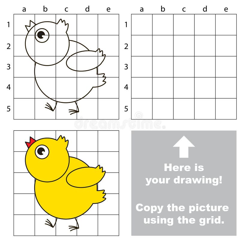 Copy the image using grid. stock vector. Illustration of page - 89866402