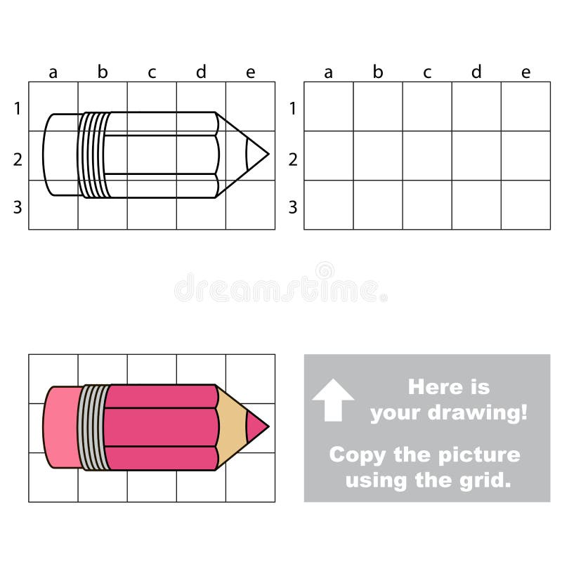 Copy the Image Using Grid, the Simple Educational Kid Game. Stock ...