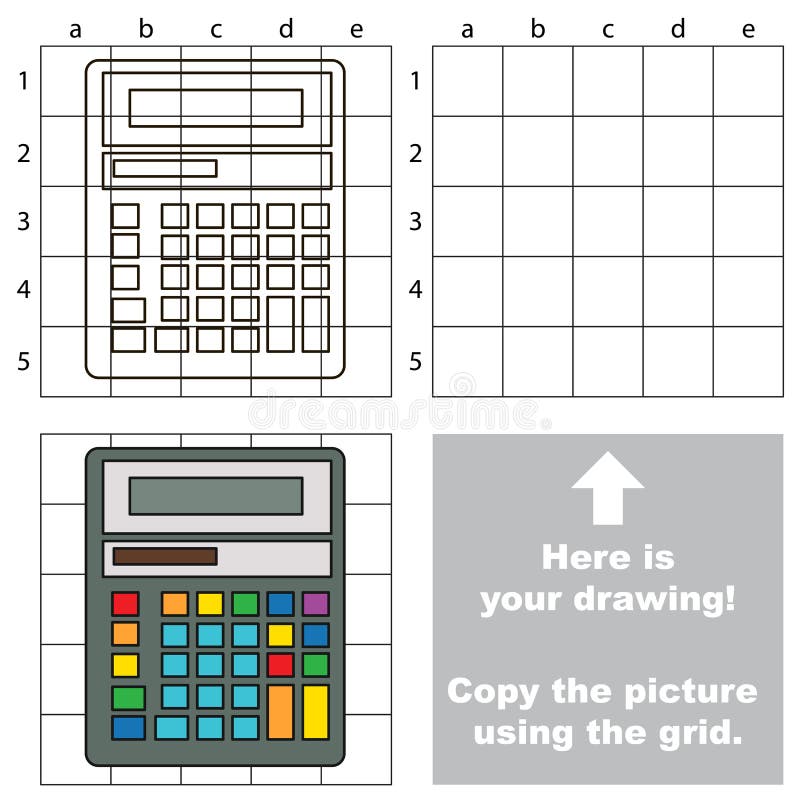 Copy the Image Using Grid, the Simple Educational Kid Game. Stock ...