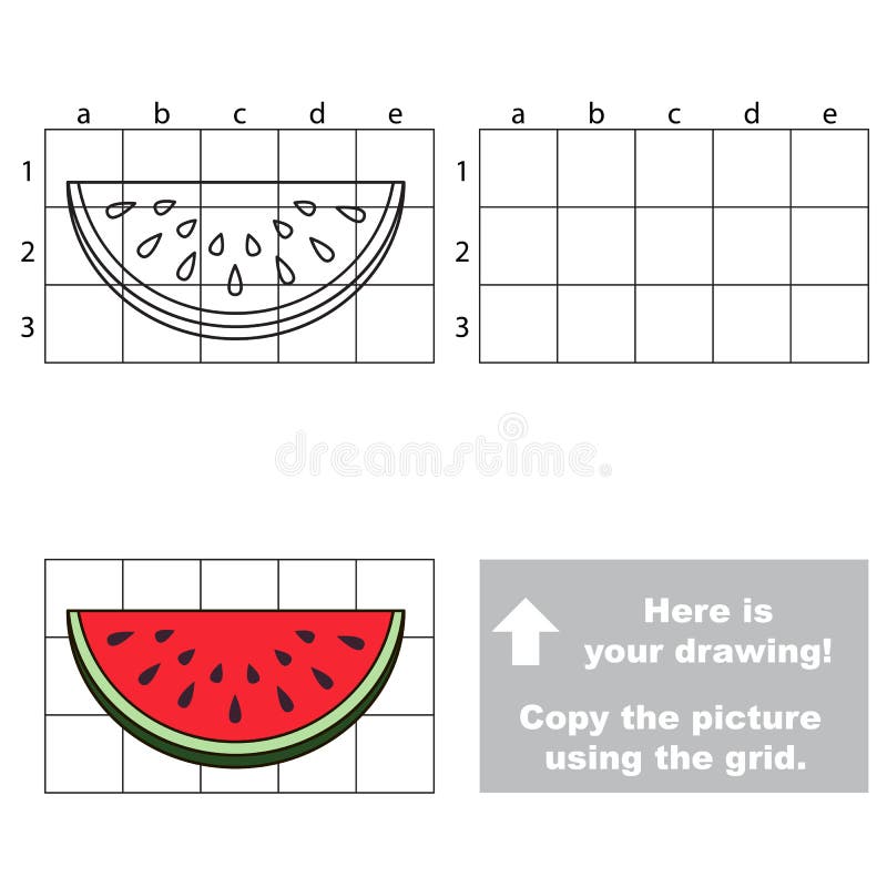 Watermelon. Drawing Worksheet. Stock Vector - Illustration of ripe ...