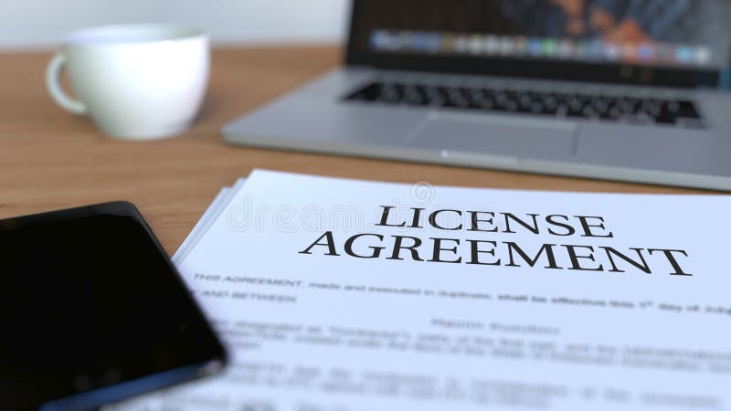 Copy of License Agreement on the Desk. 3D Rendering Stock Photo - Image ...