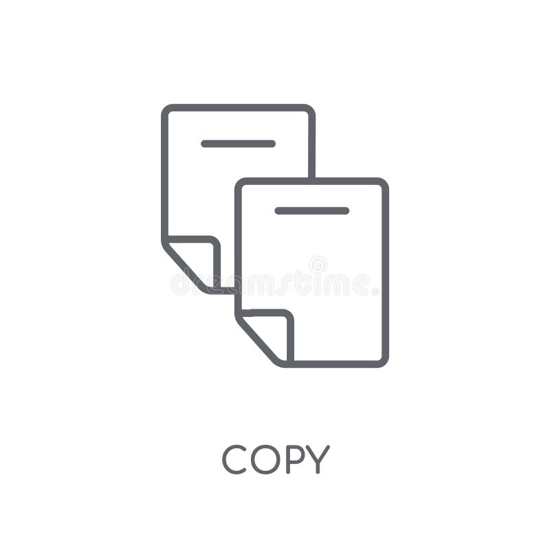 Copy Linear Icon. Modern Outline Copy Logo Concept on White Back Stock ...