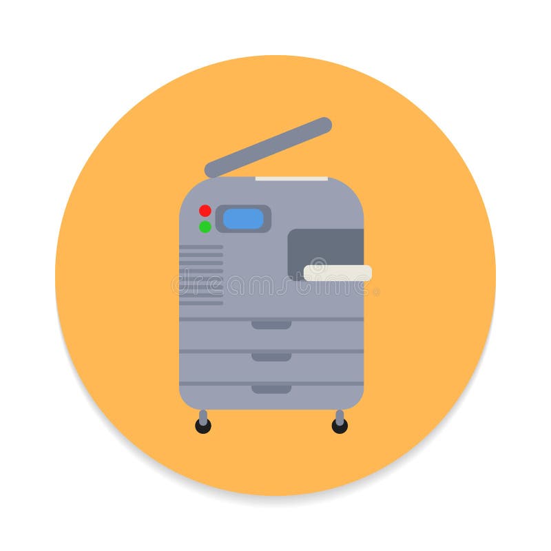 Copy Machine, Copier Flat Icon. Round Colorful Button, Circular Vector ...