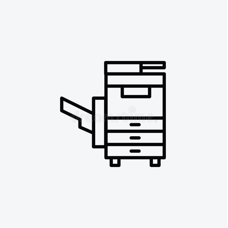 Copy Machineline in Thin Line Black Color. Flat Simple Vector Symbols ...