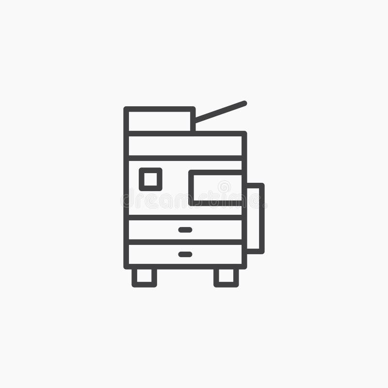 Copy Machineline in Thin Line Black Color. Flat Simple Vector Symbols ...