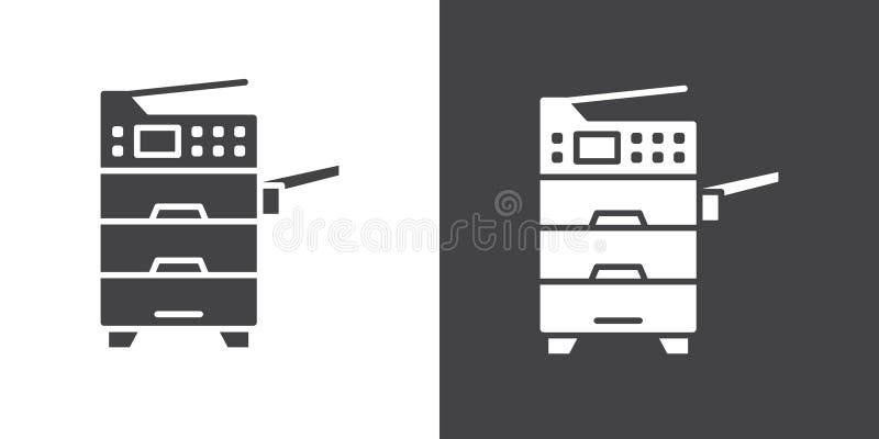Copy Machine Icon Thin Line Illustration Set Stock Illustration ...