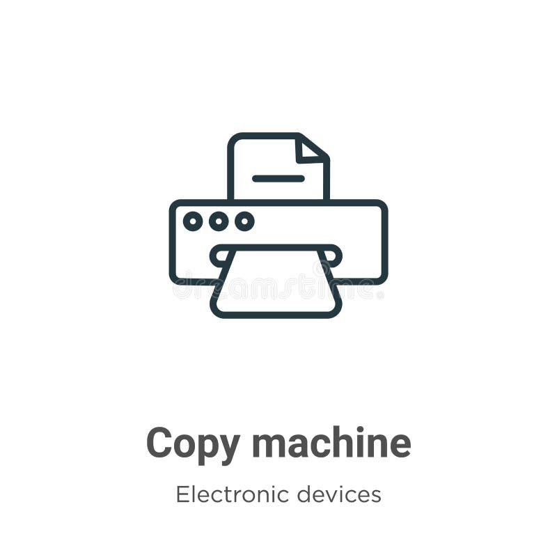 Copy Machine Outline Vector Icon. Thin Line Black Copy Machine Icon ...