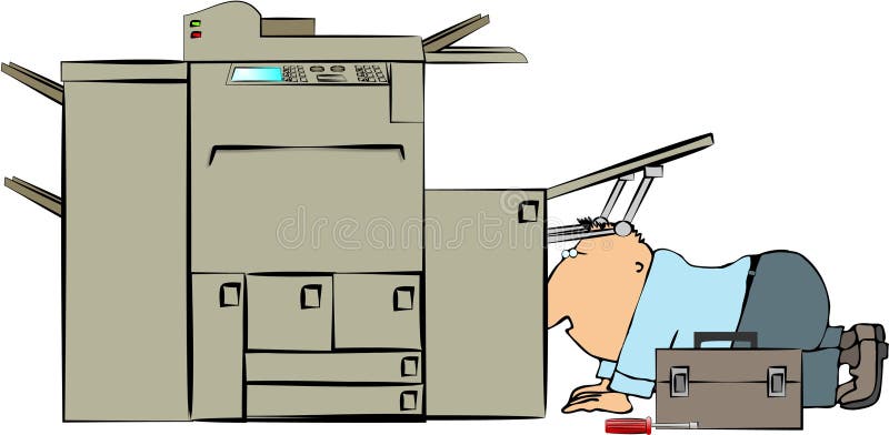 Copy machine repairman stock illustration. Illustration of waiting - 776664