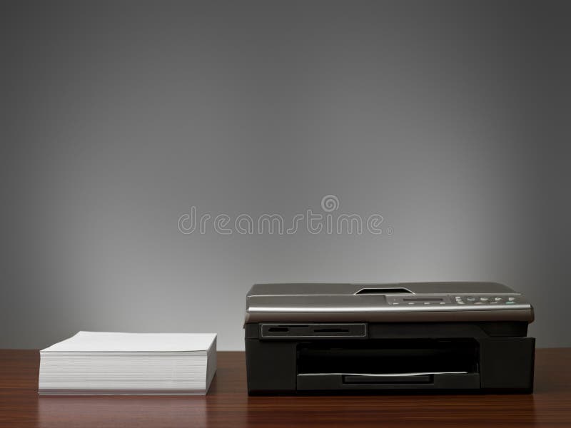 Copy Machine and a Stack of Papers Stock Image - Image of tree ...