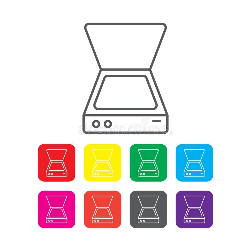 Copy Machine Vector Icon Concept, Isolated on White Background Stock ...