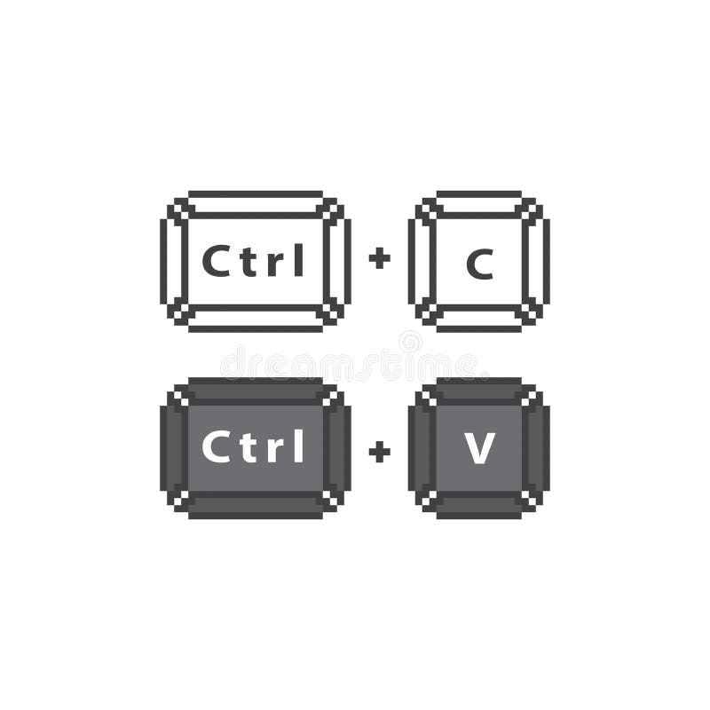 Copy and Paste, Ctrl C and Ctrl V Button. Pixel Art 8 Bit Icon Vector ... Copy and Paste, Ctrl C and Ctrl V Button. Pixel Art 8 Bit Icon Vector ...