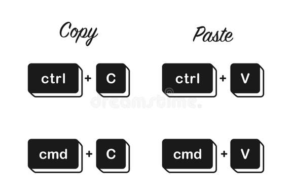 Copy Paste Keyboard Keys Vector Stock Vector - Illustration of isolated ...