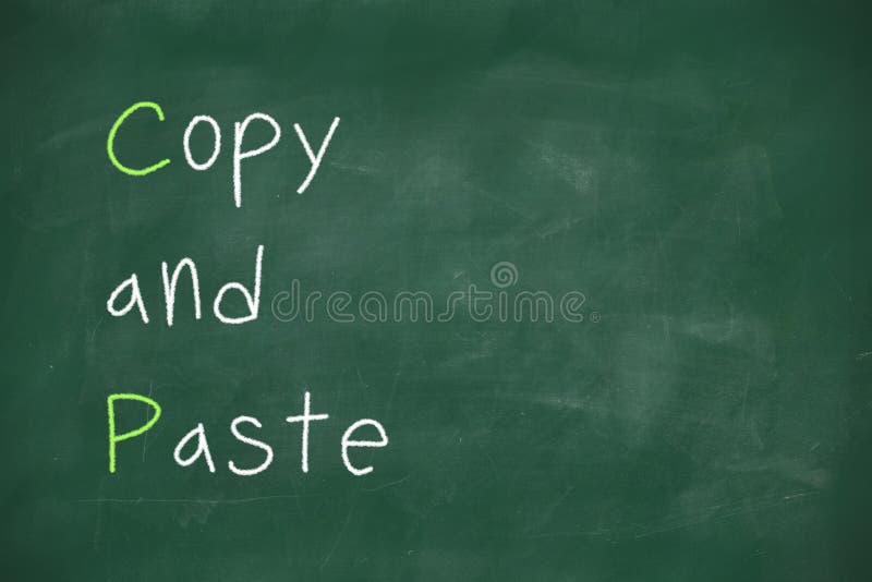 Copy and Paste Written on Blackboard Stock Image - Image of handwritten ...
