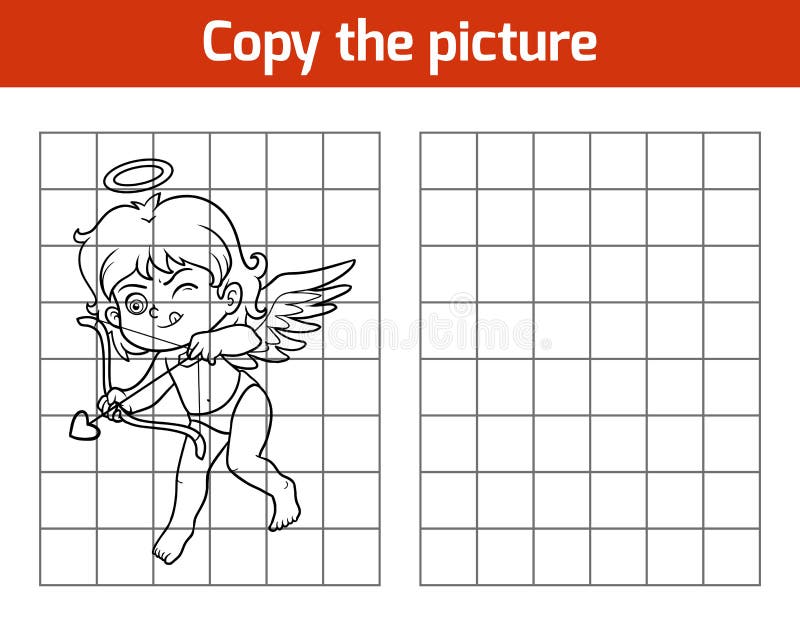 Copy the picture, Angel stock vector. Illustration of heart - 85473174